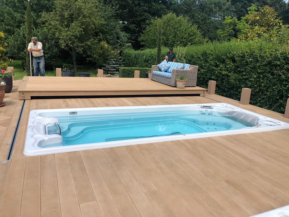 Retractable Deck Swim Spa Covers The Hot Tub And Swim Spa Company